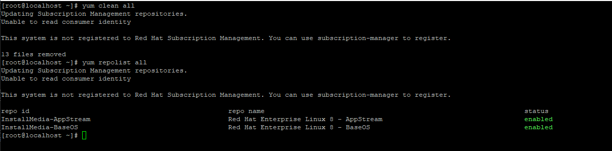 Steps to create YUM local repository on RHEL 8 by using the OS iso file ...