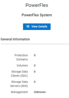 PowerFlex 4.x - PowerFlex sistem kaynağı, view details bölümünde bilgi olmadığını bildiriyor ...
