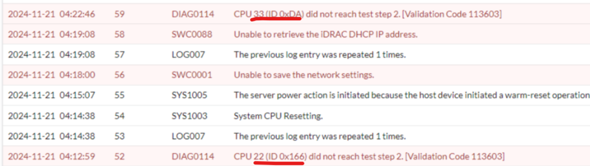 PowerEdge 16G AMD: While running ePSA tests, a DIAG0114 error is ...
