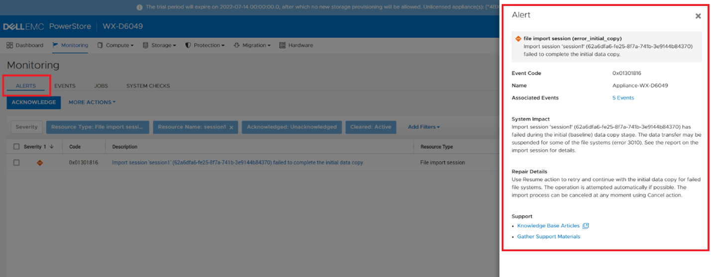 PowerStore: SDNAS - File import session resume failure reasons | Dell ...