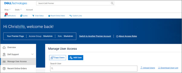 Premier: User Access Management | Dell US