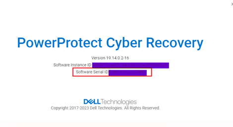 PowerProtect Cyber Recovery: How to Identify the Software Serial ID to ...