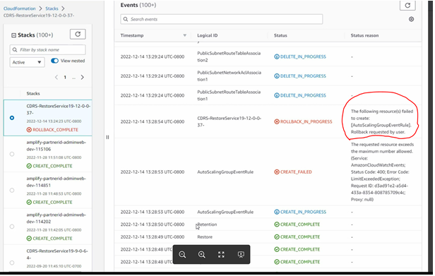 Cloud Disaster Recovery: Restore Stack Fails Due to the AWS Autoscaling Event Bus | Dell US