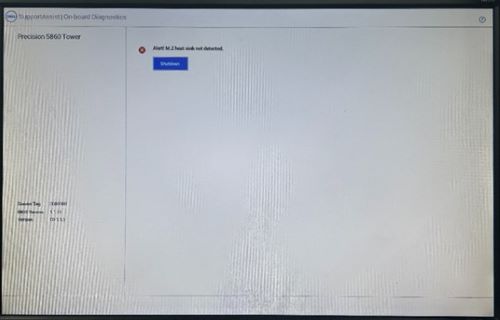 Alert M.2 Heat Sink Not Detected on Precision 5860 Tower | Dell US