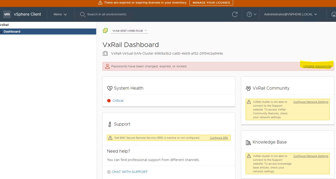 VxRail: How to Update the VxRail Management Accounts Using the VxRail ...