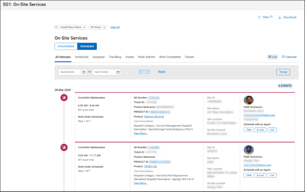 Schedule and manage on-site services | Dell US