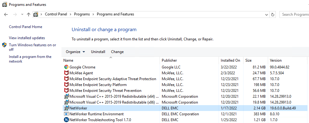 NetWorker: Methods for Identifying NetWorker Software version | Dell US