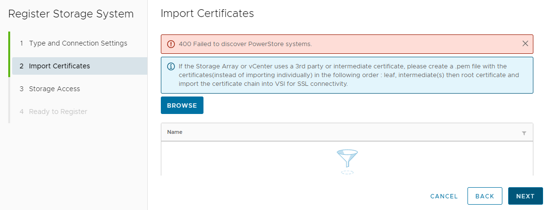 PowerStore: PowerStore is Not Discoverable by VSI After Upgrade to PowerStoreOS Version 3.2.0.0 ...