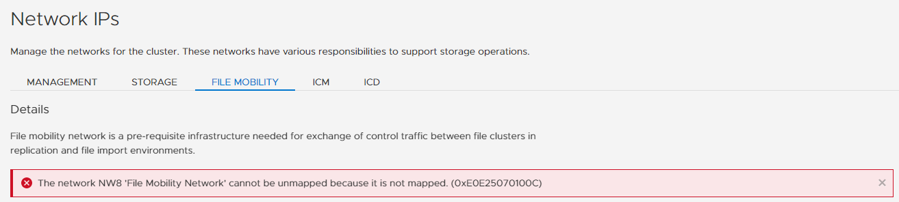 PowerStore: Mapping removal of File Mobility Network failed | Dell India