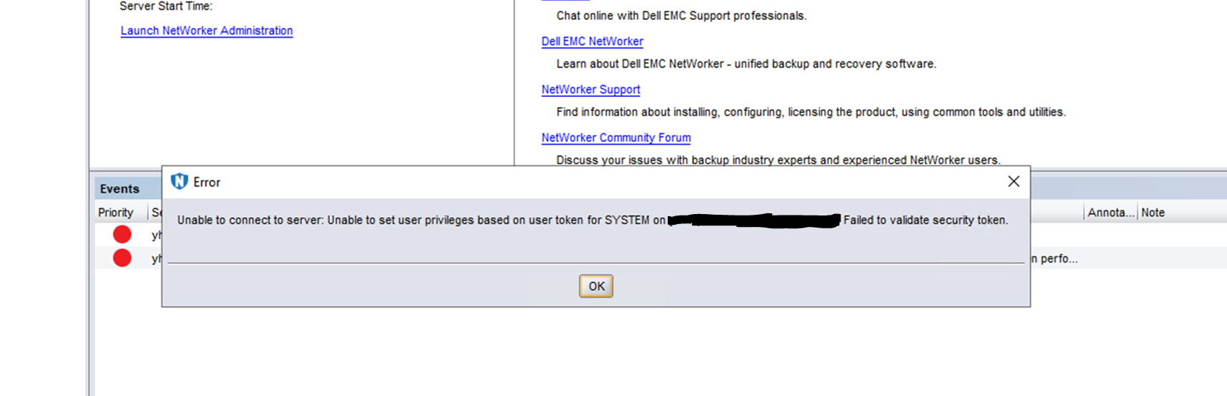 Cyber Recovery Networker Dr Fails With Error Unable To Set User Privileges Based On User Token