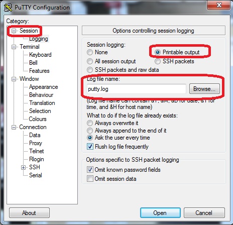 Dell Networking: How to Use PuTTY.exe to Save Output to a File | Dell US