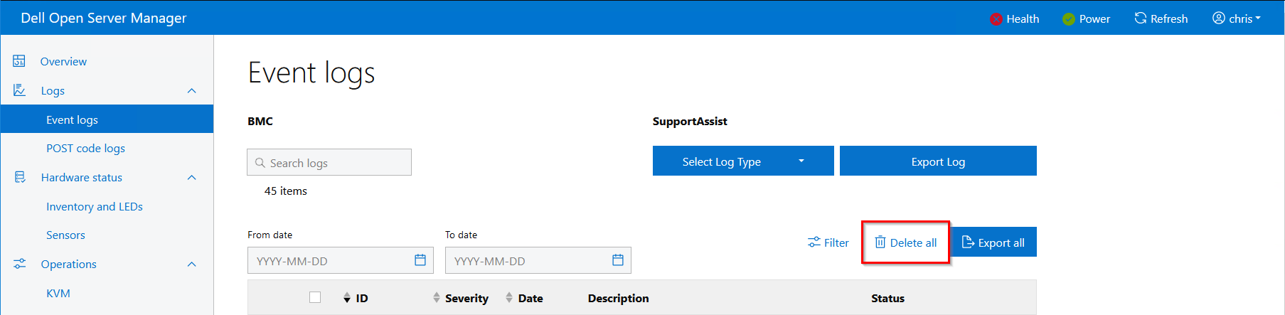 Open Server Manager: Health Rollup Status Not Auto Cleared | Dell India