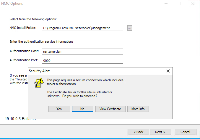 NMC install fails on Windows Host NMC install fails on Windows Host
