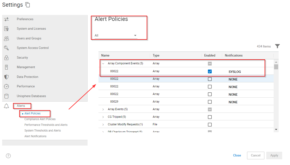 How to configure standard syslog for PowerMax2500/8500 using Unisphere For PowerMax | Dell US