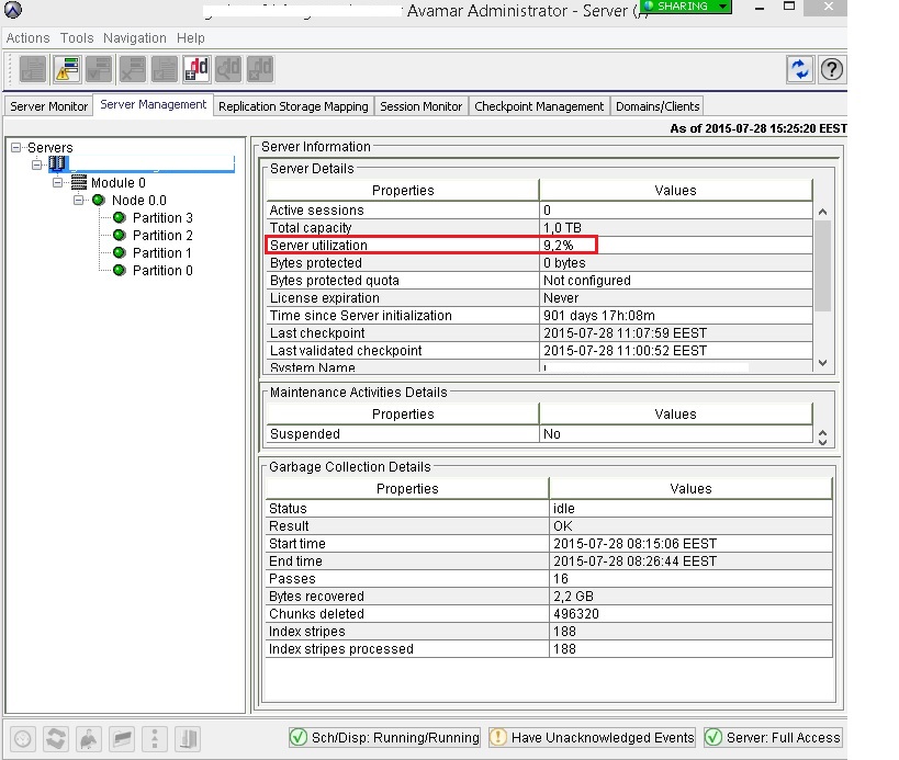 Avamar: The difference between "Server Utilization" and physical space ...