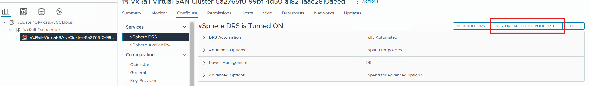 VxRail: How to backup and restore resource pool | Dell India