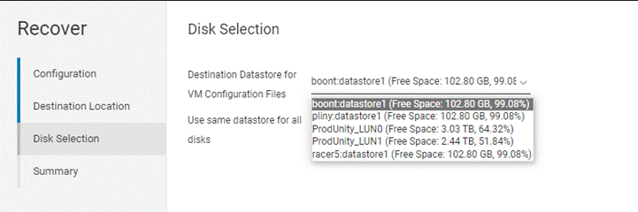 NVP vProxy: VMware Datastores are not Alphabetically Sorted in NMC Recover Wizard | Dell Vietnam
