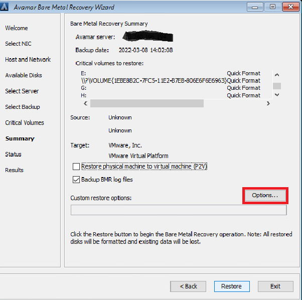 Avamar BMR - Enabling debug in Avamar Bare Metal Recovery Wizard | Dell US Avamar BMR - Enabling debug in Avamar Bare Metal Recovery Wizard | Dell US