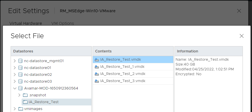 Avamar: How to restore files from an Instant access job. (FLR via IA ...