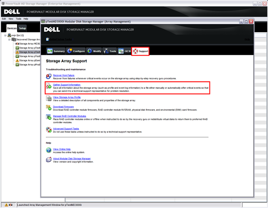MD3000/MD3000i : 진단 로그 수집 방법 | Dell 대한민국