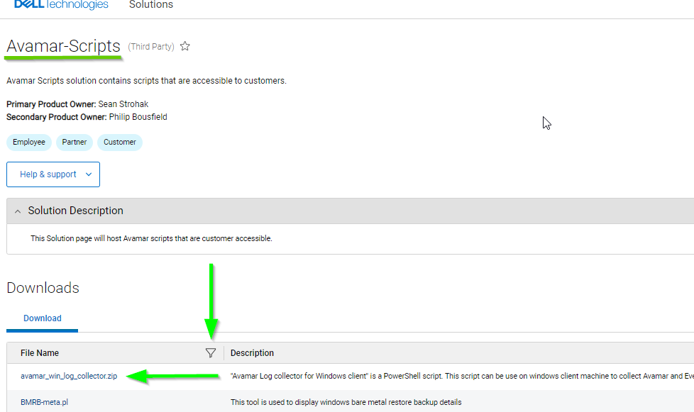 Avamar: How to find and download Avamar scripts and tools from the Dell Central Avamar page ...