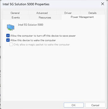 The Intel 5G Solution 5000 Network Cards Disable Power-Saving Option ...