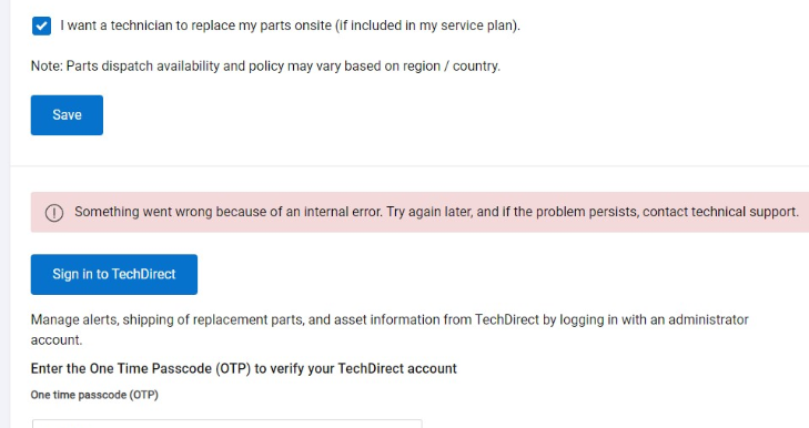 Configuration of TechDirect Account in SCG Virtual Addition | Dell US