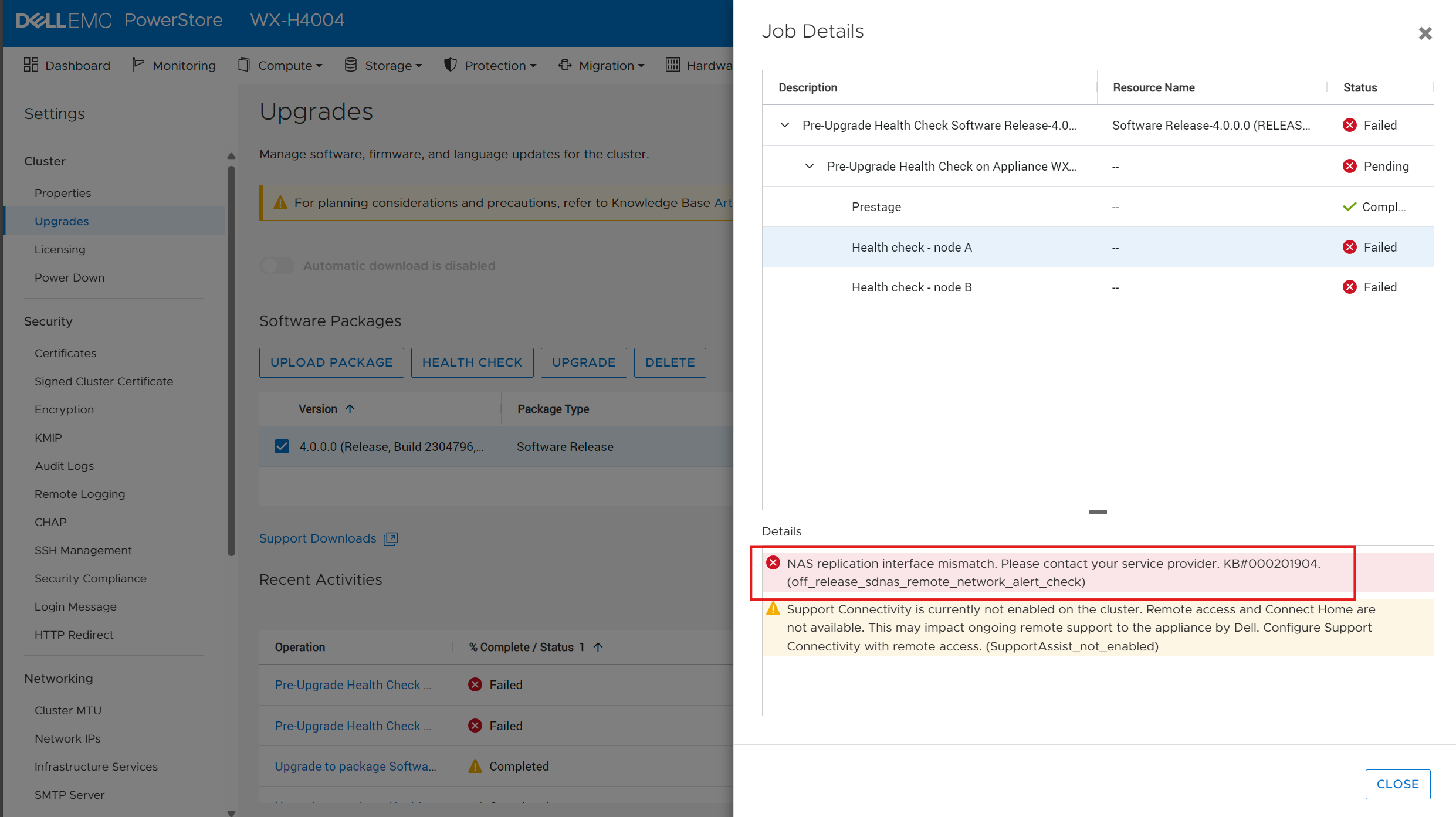 PowerStore: Pre-Upgrade Health Check (PUHC) detects Interface mismatch ...