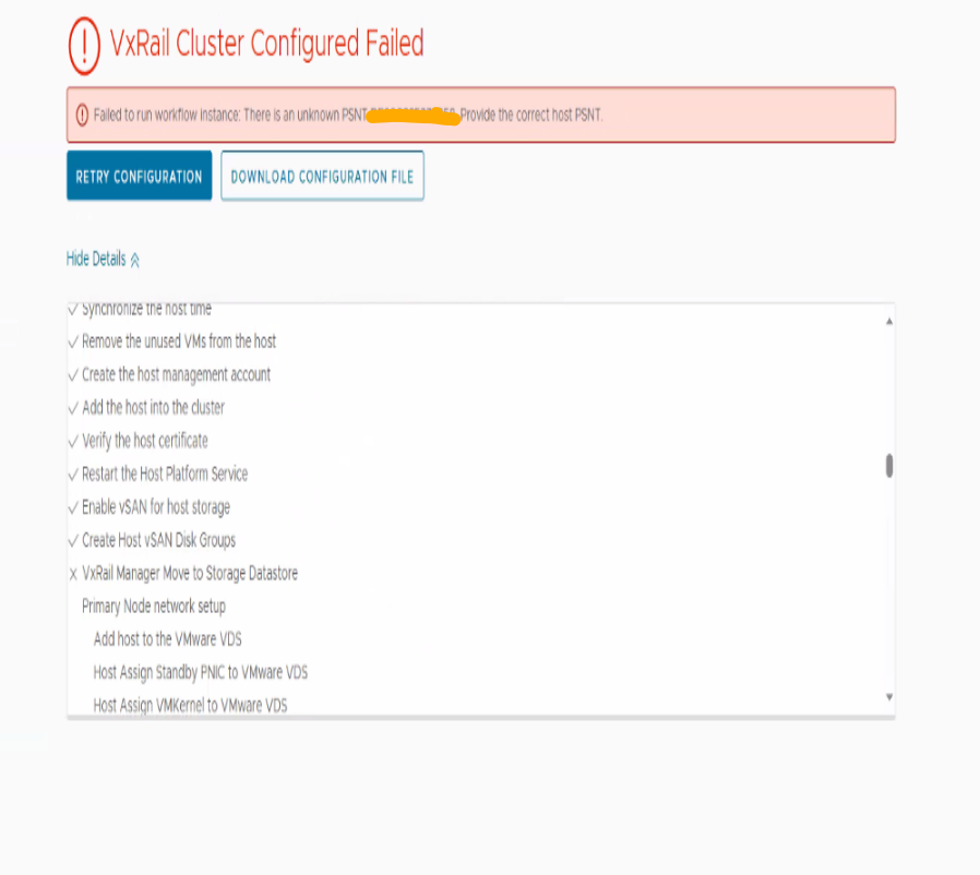Vcf On Vxrail 511 Wld Deployment Fails At Stage Poll Vxrail Dry Run Or First Run To Complete 