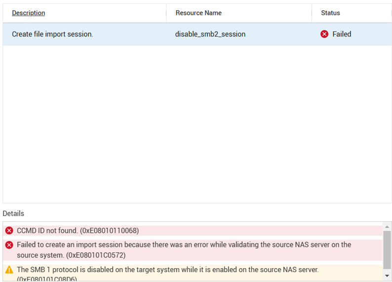 PowerStore: File import fails when SMB2 is disabled on Unity | Dell US