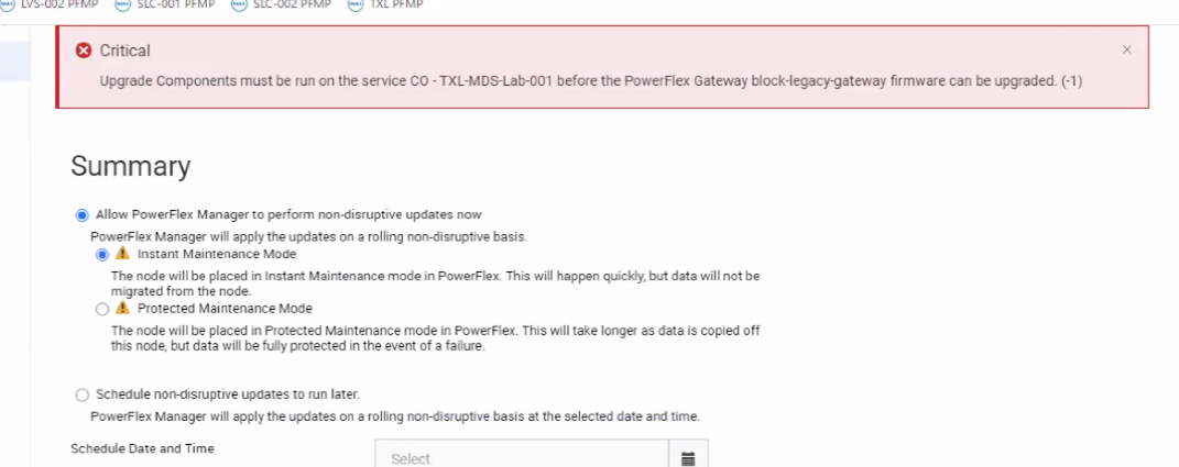 PowerFlex 4.X PowerFlex Management Platform - Update Resources Grayed ...