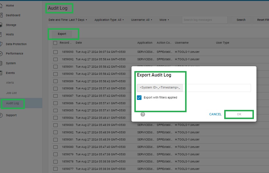 How to view and download audit log from Unisphere for PowerMax GUI. | Dell US