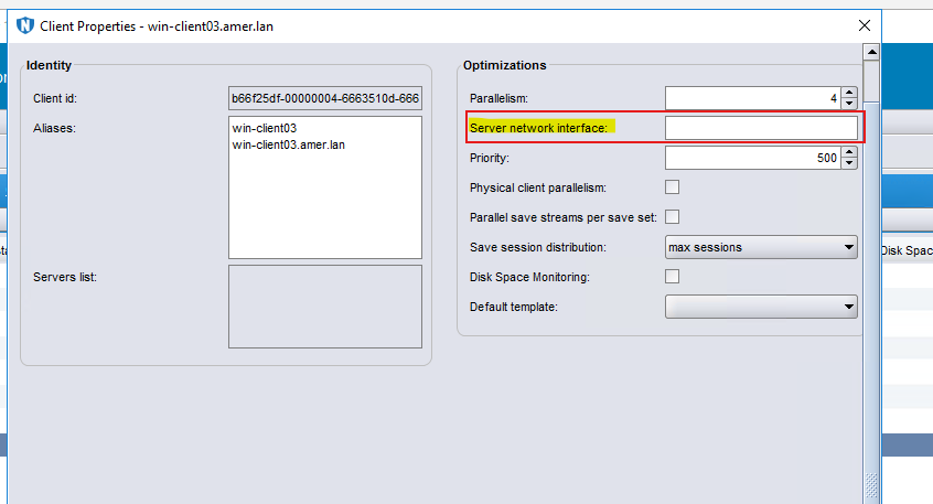 NetWorker: How to restrict the use of a specific server name during ...