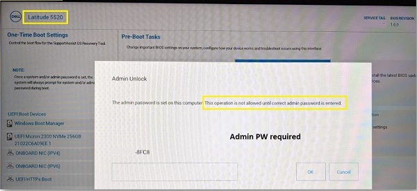 BIOS Password Required to Run ePSA from F12 Boot Once Menu on Latitude xx20 Laptops | Dell US