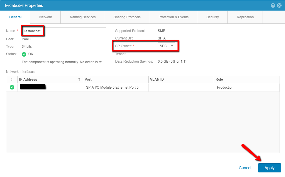 Dell Unity: How to Failover and Failback NAS servers to each SP (User ...