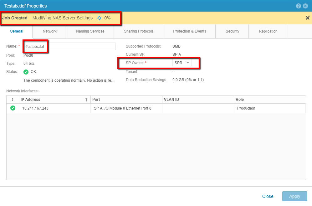 Dell Unity: How to Failover and Failback NAS servers to each SP (User ...