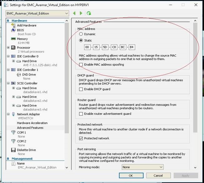 Avamar: La configuración de la interfaz de red se pierde después del ...