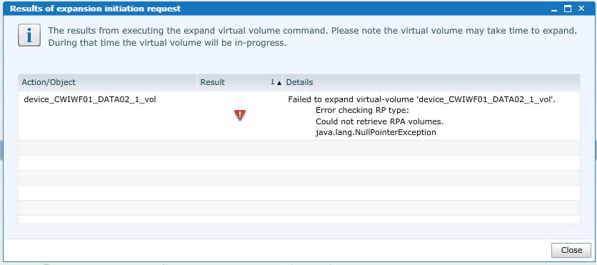 VPLEX: RecoverPoint로 보호되는 가상 볼륨을 확장할 수 없음 | Dell 대한민국