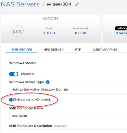 PowerStore: SDNAS AD Join is unsupported with explicit OU that contains irregular character ...