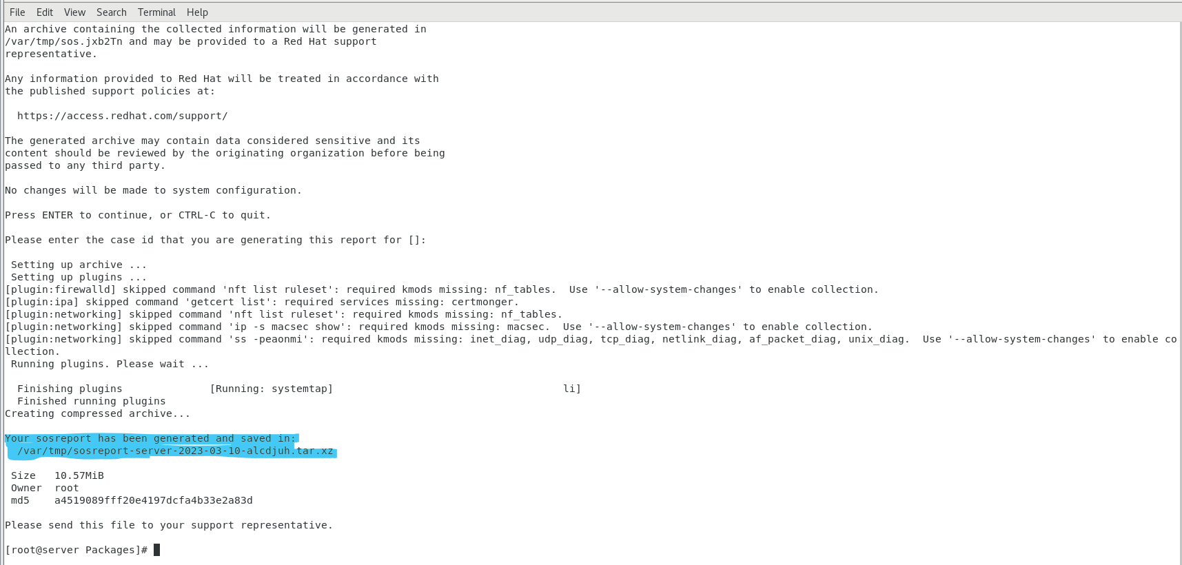 RHEL: Instructions for setting up a local YUM repository in RHEL and How to collect an sosreport ...