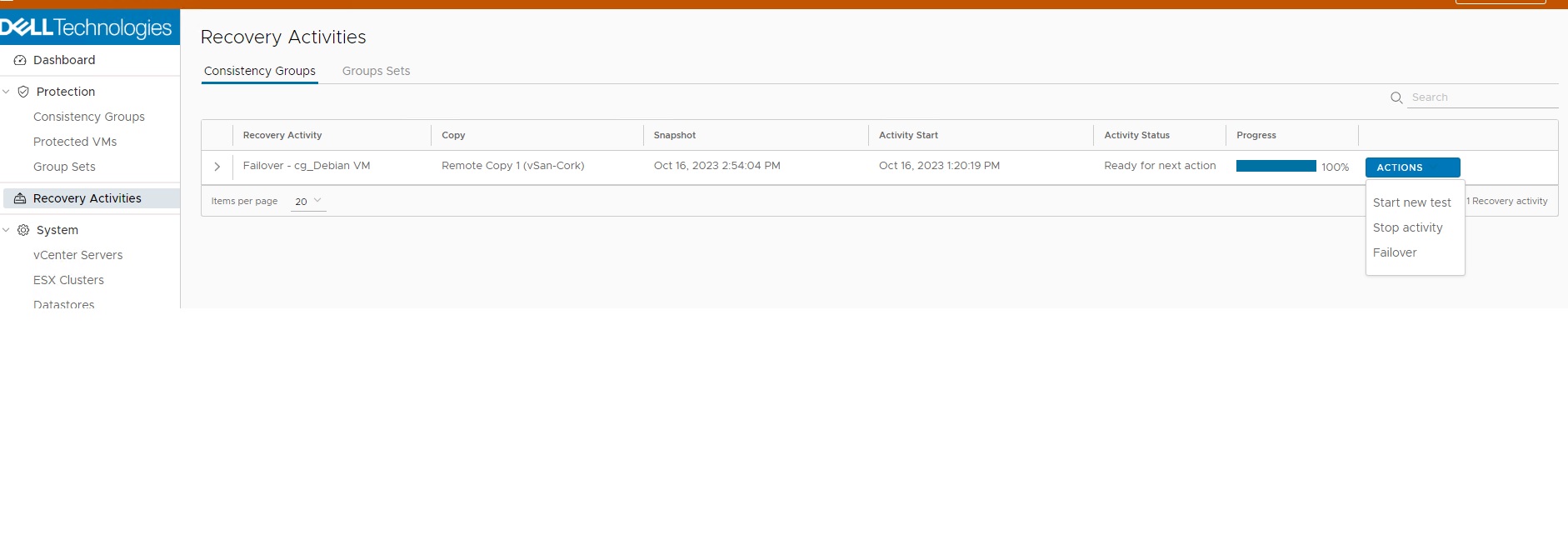 RecoverPoint for Virtual Machines: 재해 발생 시 페일오버를 수행하는 방법 | Dell 대한민국
