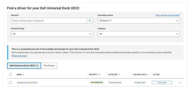 Only Two Monitors Display on Dell Universal Dock UD22 | Dell US