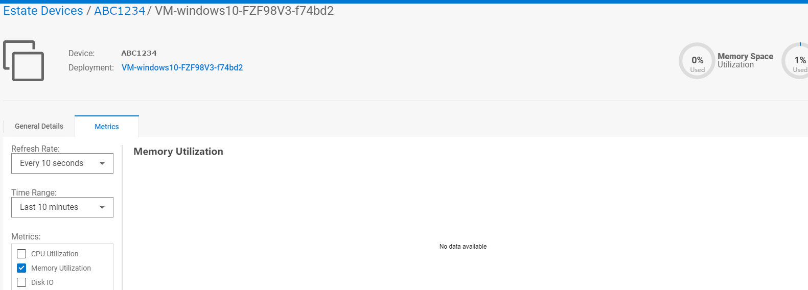 Dell Nativeedge Vm Memory Utilization Statistic Missing For Windows Based Virtual Machines