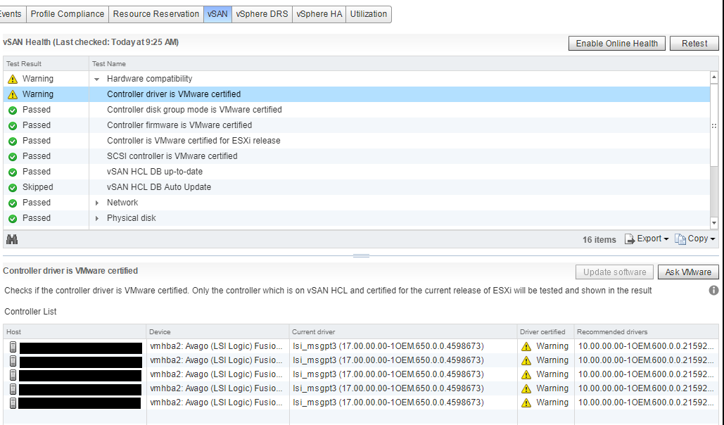 VxRail: After Upgrading to 4.5.218, vCenter is complaining about LSI ...