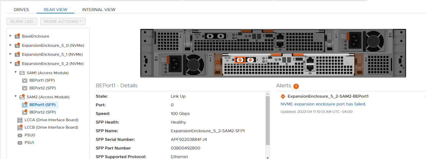 PowerStore: Faulty or disconnect cable in multi ENS24 NVMe expansion ...