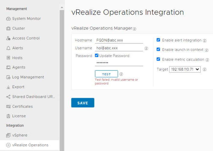 VCF on VxRail: Integration of ARIA operations manager on aria operation ...