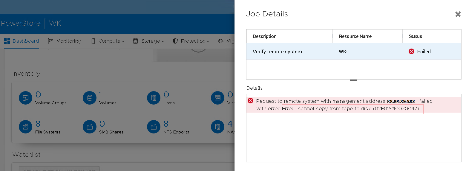 PowerStore: Add Remote System Results in "File Not OK," Unable to Reach Remote NAS System ...