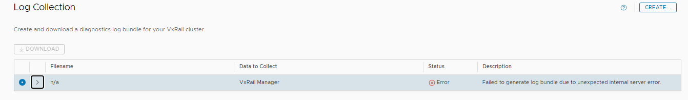 Dell EMC VxRail: 7.0.10 이상의 VxRail Manager UI에 실패한 로그 번들이 표시됨 | Dell 대한민국