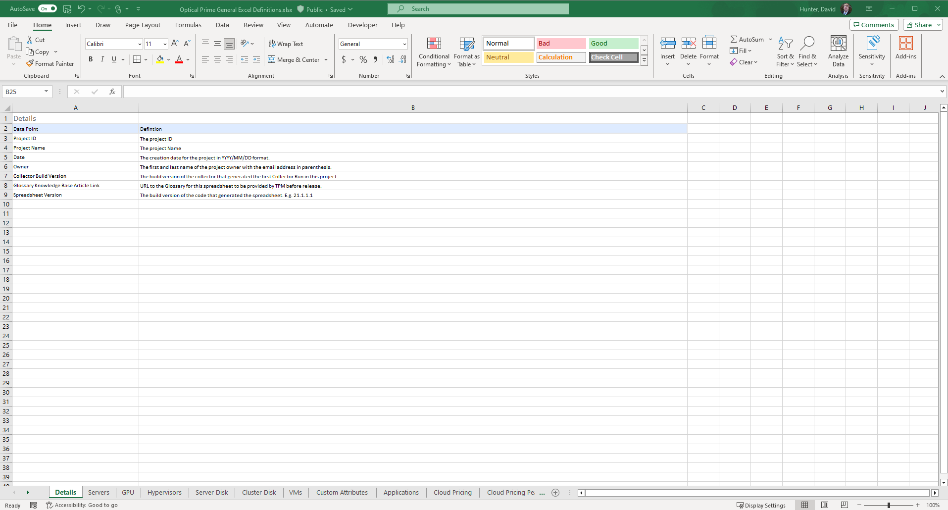 Live Optics, Optical Prime: General Excel Definitions | Dell US