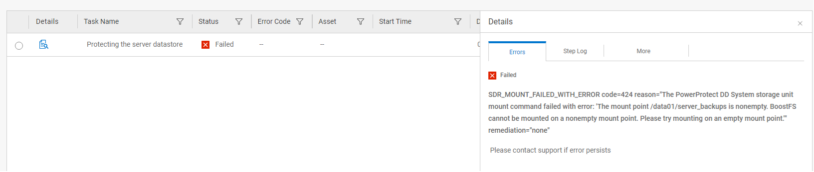 Powerprotect Data Manager Disaster Recovery Backup Issue Boostfs Cannot Be Mounted On A